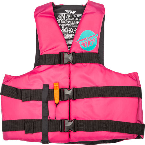 Fly Racing Nylon Life Vest - Neon Pink/Teal — Atlantic Jet Sports
